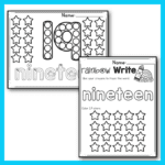 Free Printable Number 19 Worksheets