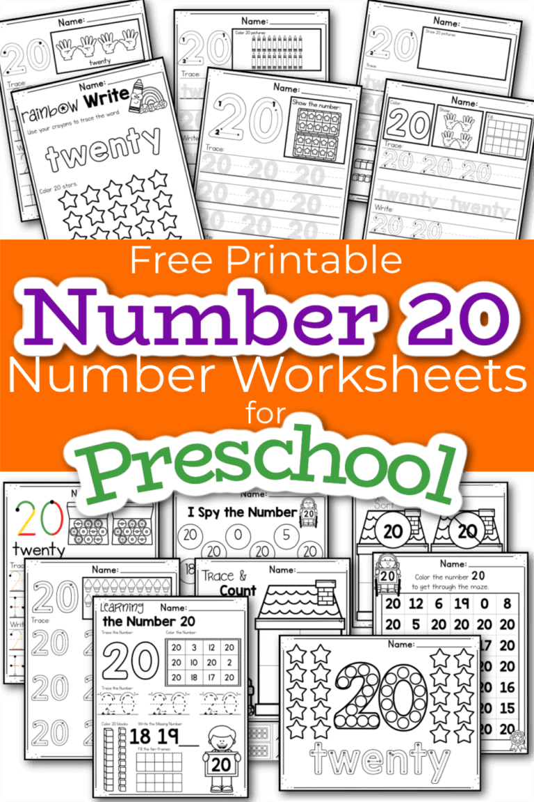Free Printable Number 20 Worksheets