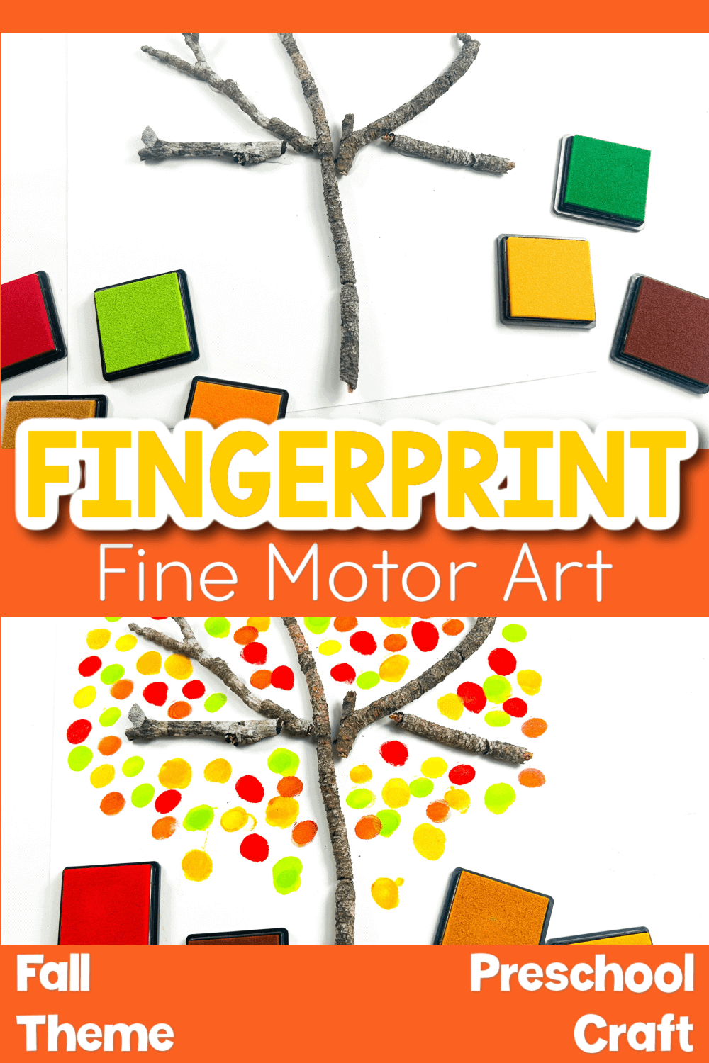 Fall Fingerprint Tree Craft for Preschool 🍁