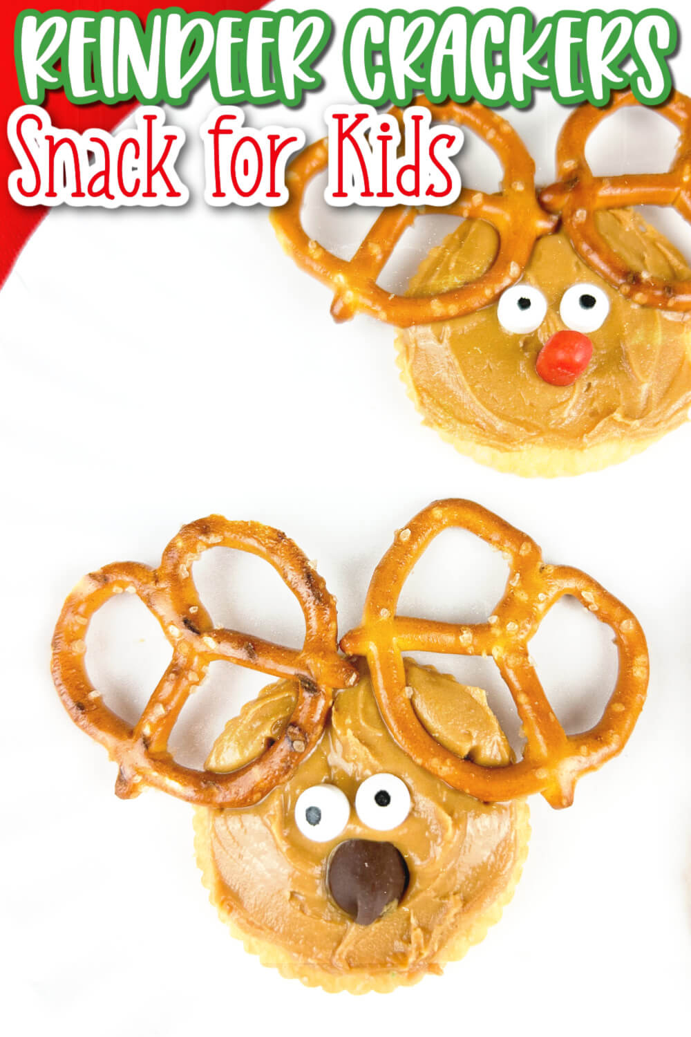 Super Easy Reindeer Snack Crackers for Kids