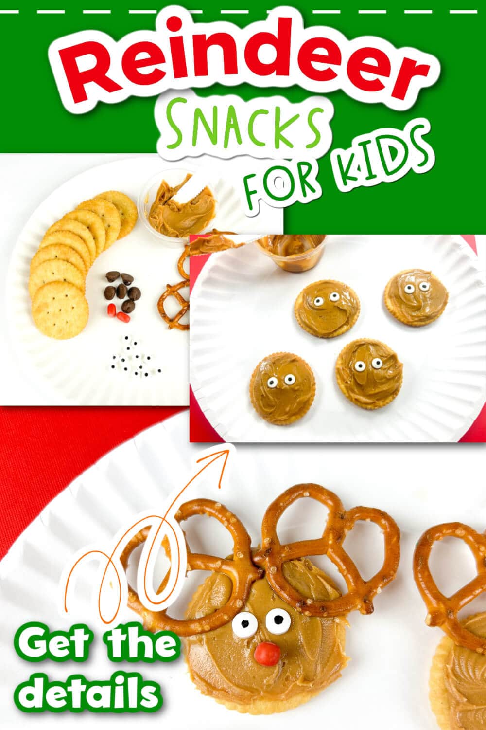 Super Easy Reindeer Snack Crackers for Kids
