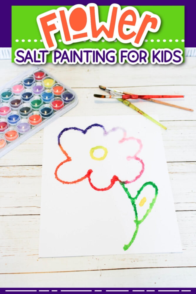 Super Fun Spring Flower Salt Painting Activity for Kids