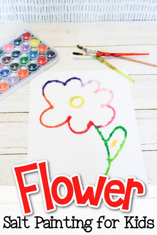 Super Fun Spring Flower Salt Painting Activity for Kids