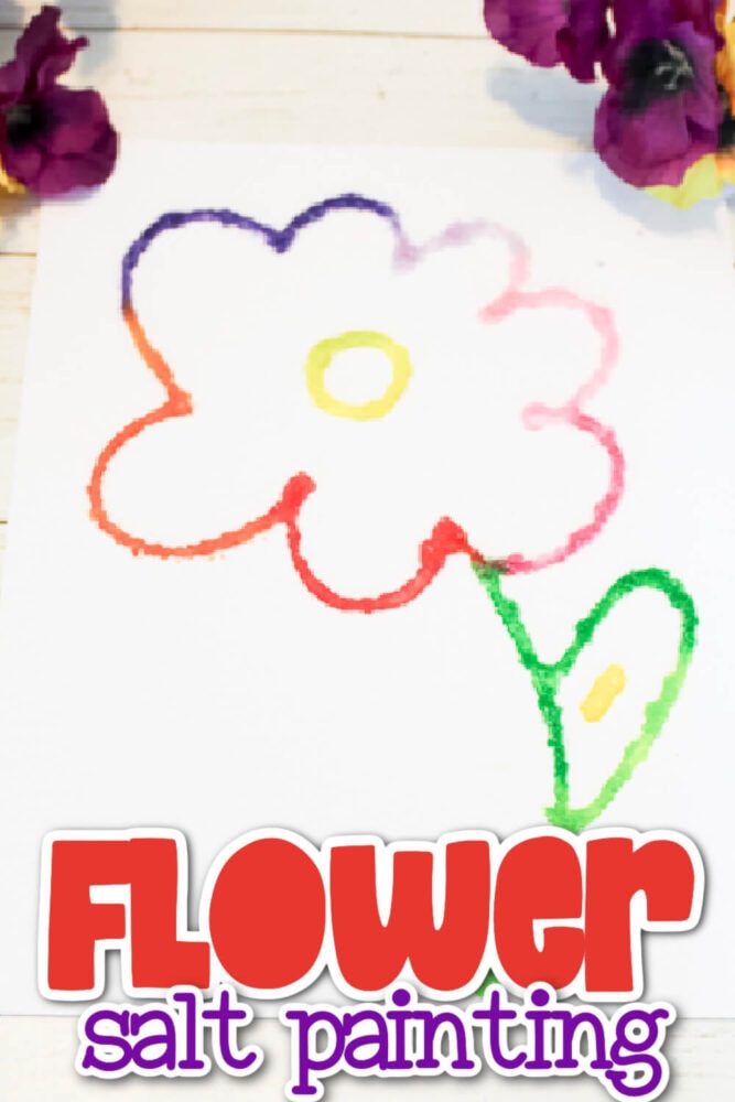Super Fun Spring Flower Salt Painting Activity for Kids