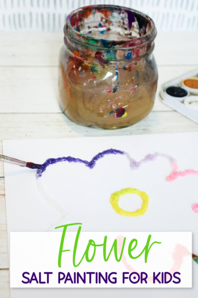 Super Fun Spring Flower Salt Painting Activity for Kids