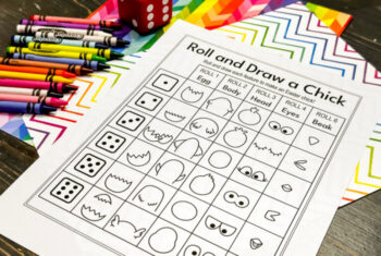 Free Printable Easter Roll and Draw Art Activity