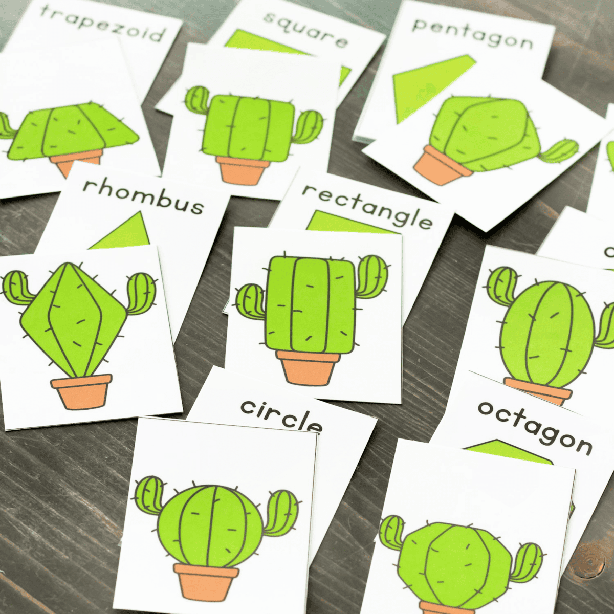 Free Printable Shape Matching Game for Desert Theme - Life Over C's