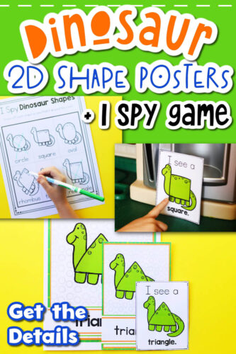 Free Printable Dinosaur Shape Posters and I Spy Game