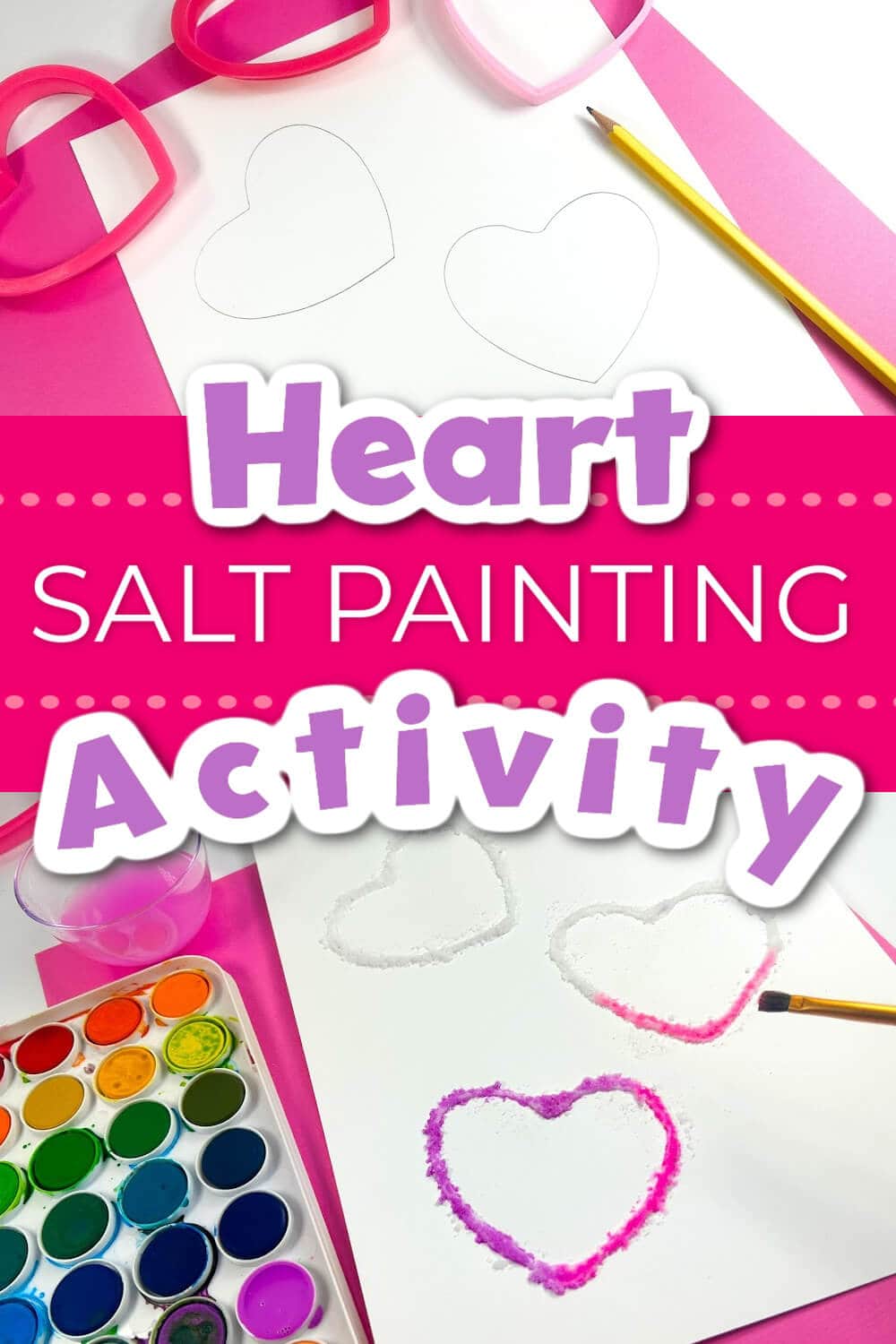 Easy Valentine's Day Heart Salt Painting for Kids