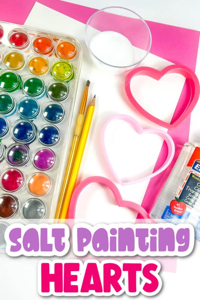 Easy Valentine's Day Heart Salt Painting for Kids