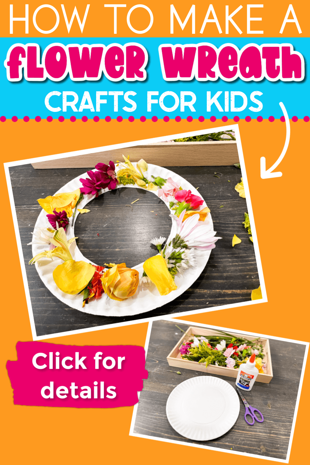 Beautiful Spring Flower Paper Plate Wreath for Kids 🌺