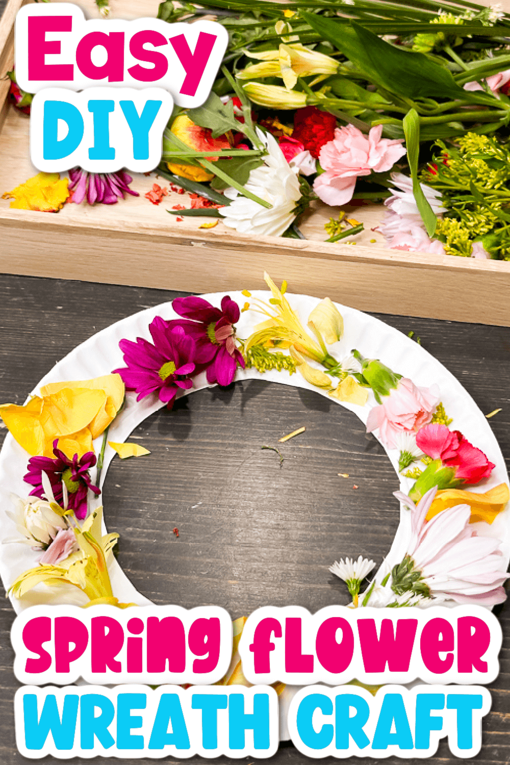 Beautiful Spring Flower Paper Plate Wreath for Kids 🌺