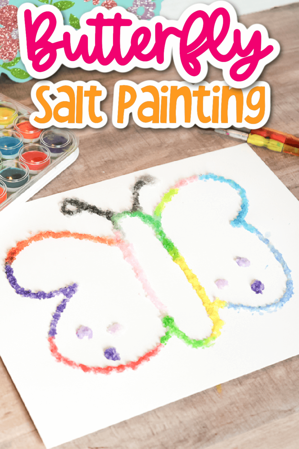 Fun Butterfly Salt Painting Art for Kids
