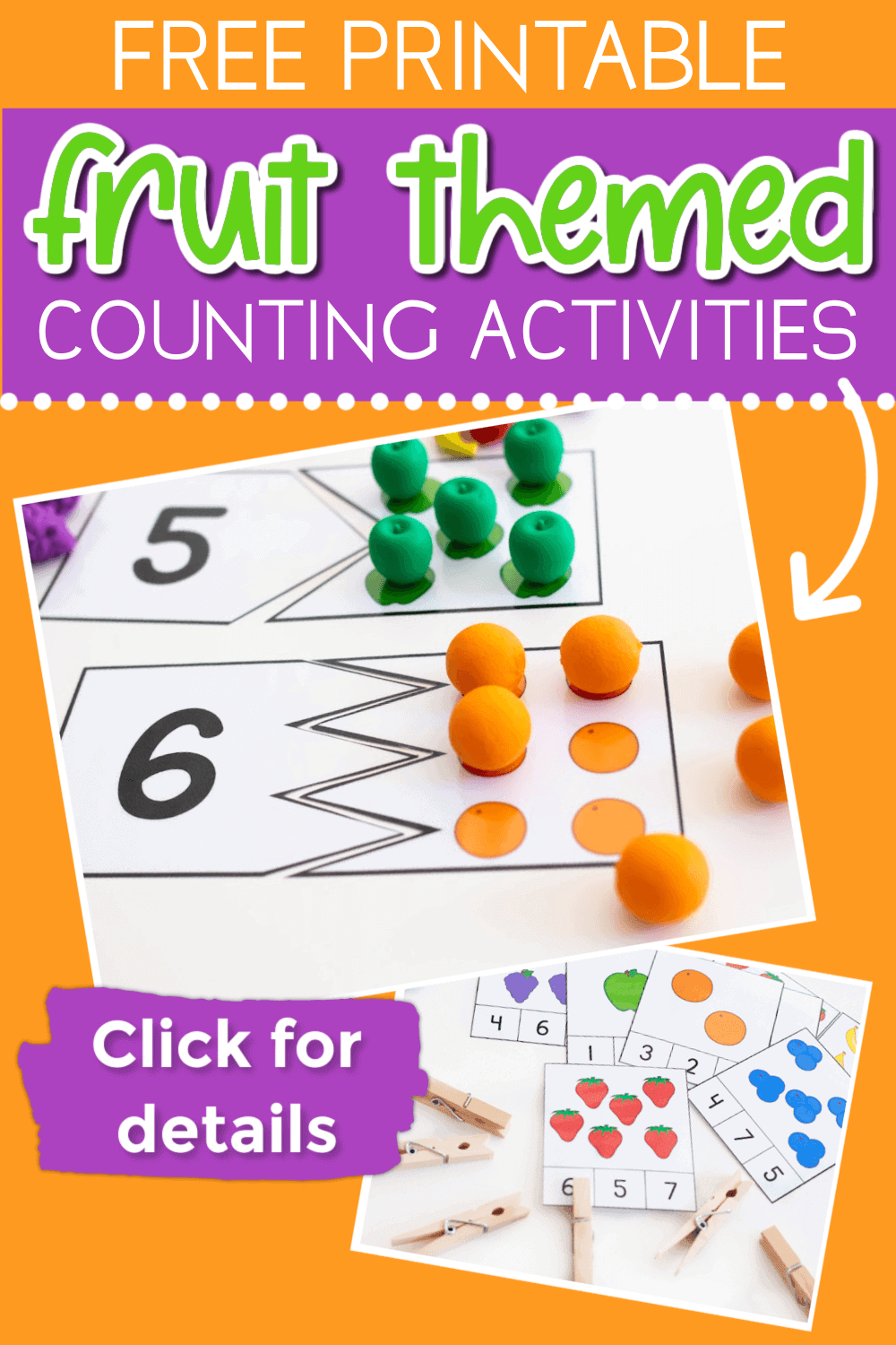 Free Printable Fruit Counting Activities for Kids