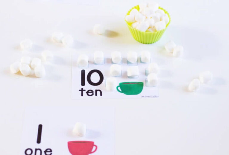 Free Printable Marshmallow Counting Cards for Preschool