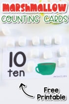 Free Printable Marshmallow Counting Cards for Preschool