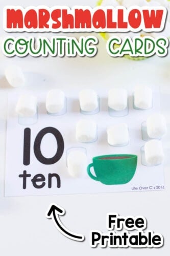 Free Printable Marshmallow Counting Cards for Preschool