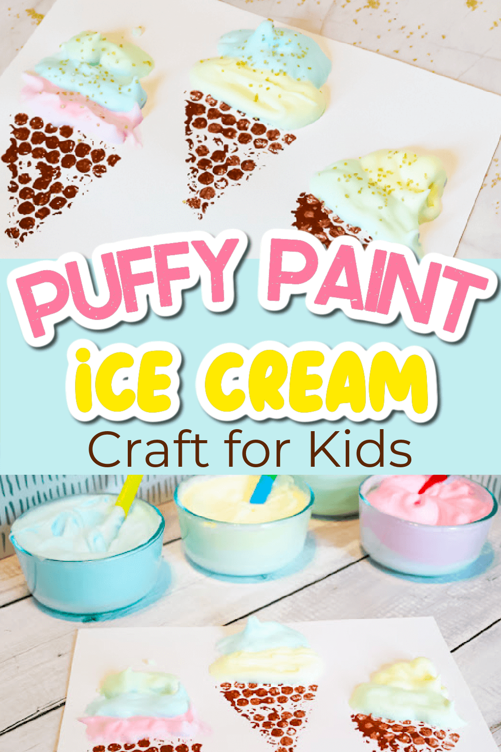 Fun DIY Puffy Paint Ice Cream Cone Art for Kids 🍦🍦
