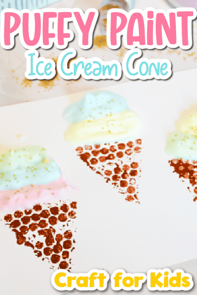 Fun DIY Puffy Paint Ice Cream Cone Art for Kids 🍦🍦
