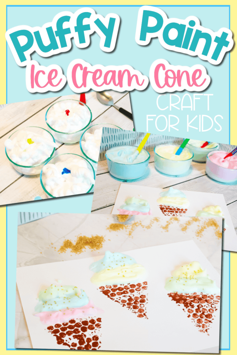 Fun DIY Puffy Paint Ice Cream Cone Art for Kids 🍦🍦