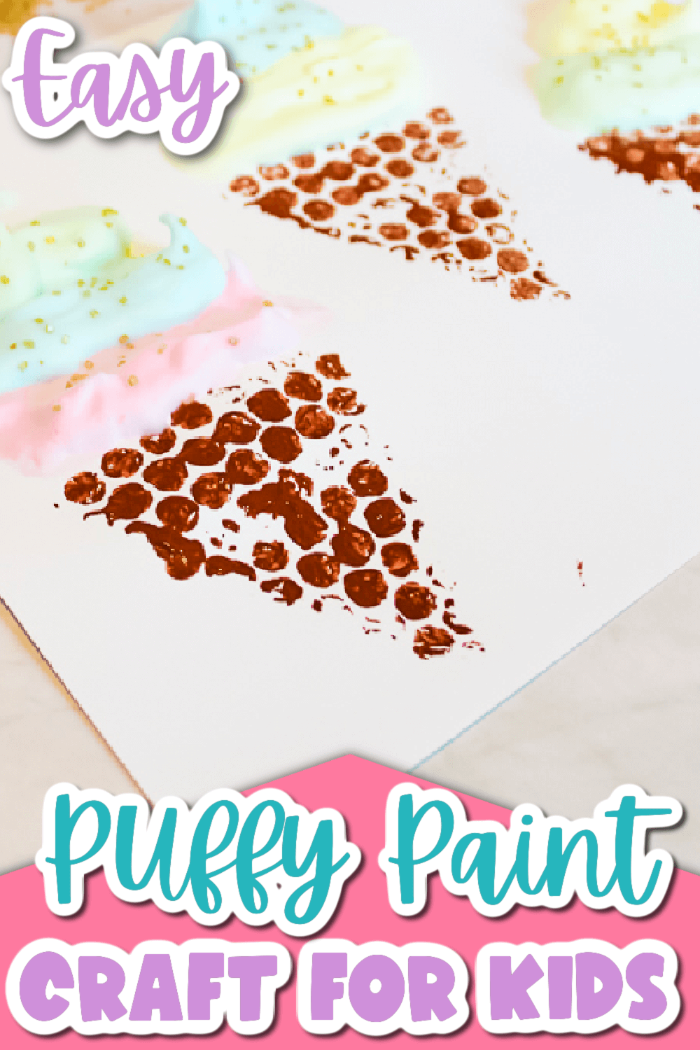 Fun DIY Puffy Paint Ice Cream Cone Art for Kids 🍦🍦