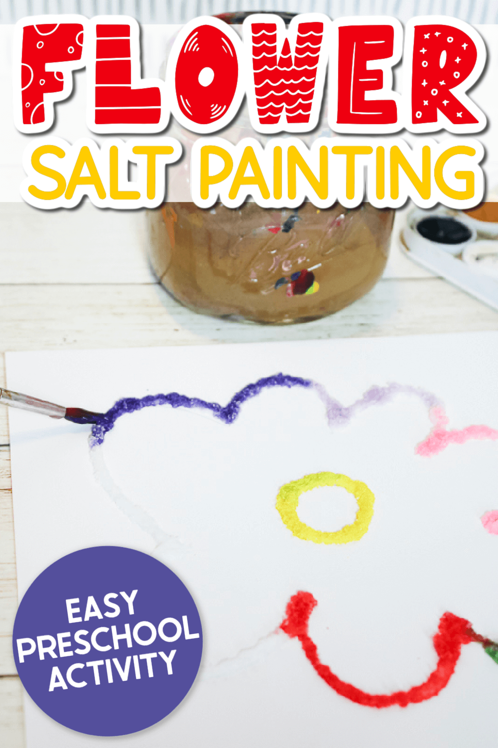 Super Fun Spring Flower Salt Painting Activity for Kids