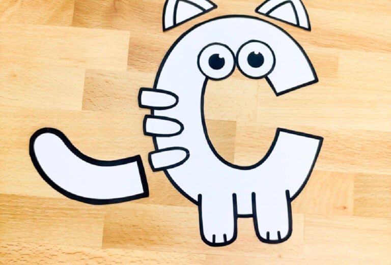 Free Printable Uppercase Letter C Craft: C is for Cat