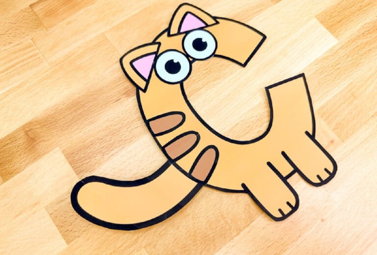 Free Printable Uppercase Letter C Craft: C is for Cat