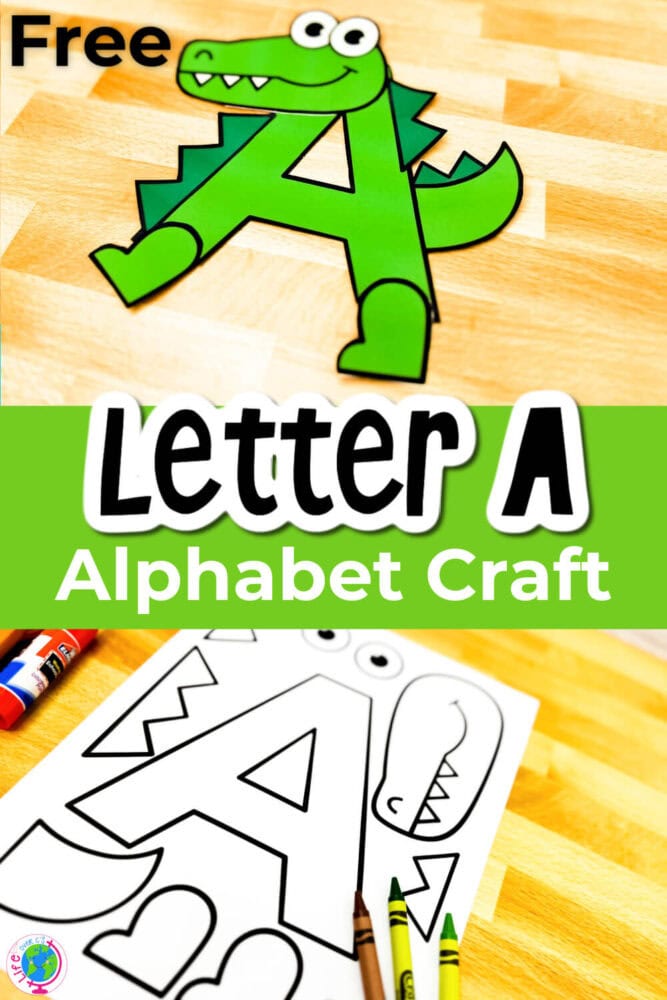 Free Printable Letter A Craft for Kids: A is for Alligator🐊