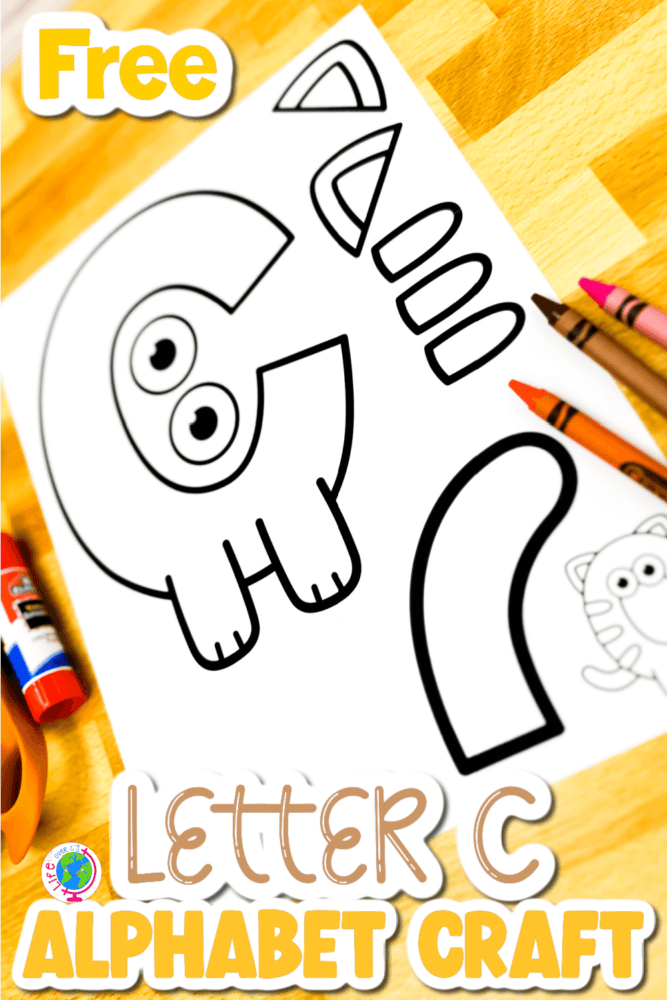 Free Printable Uppercase Letter C Craft: C is for Cat