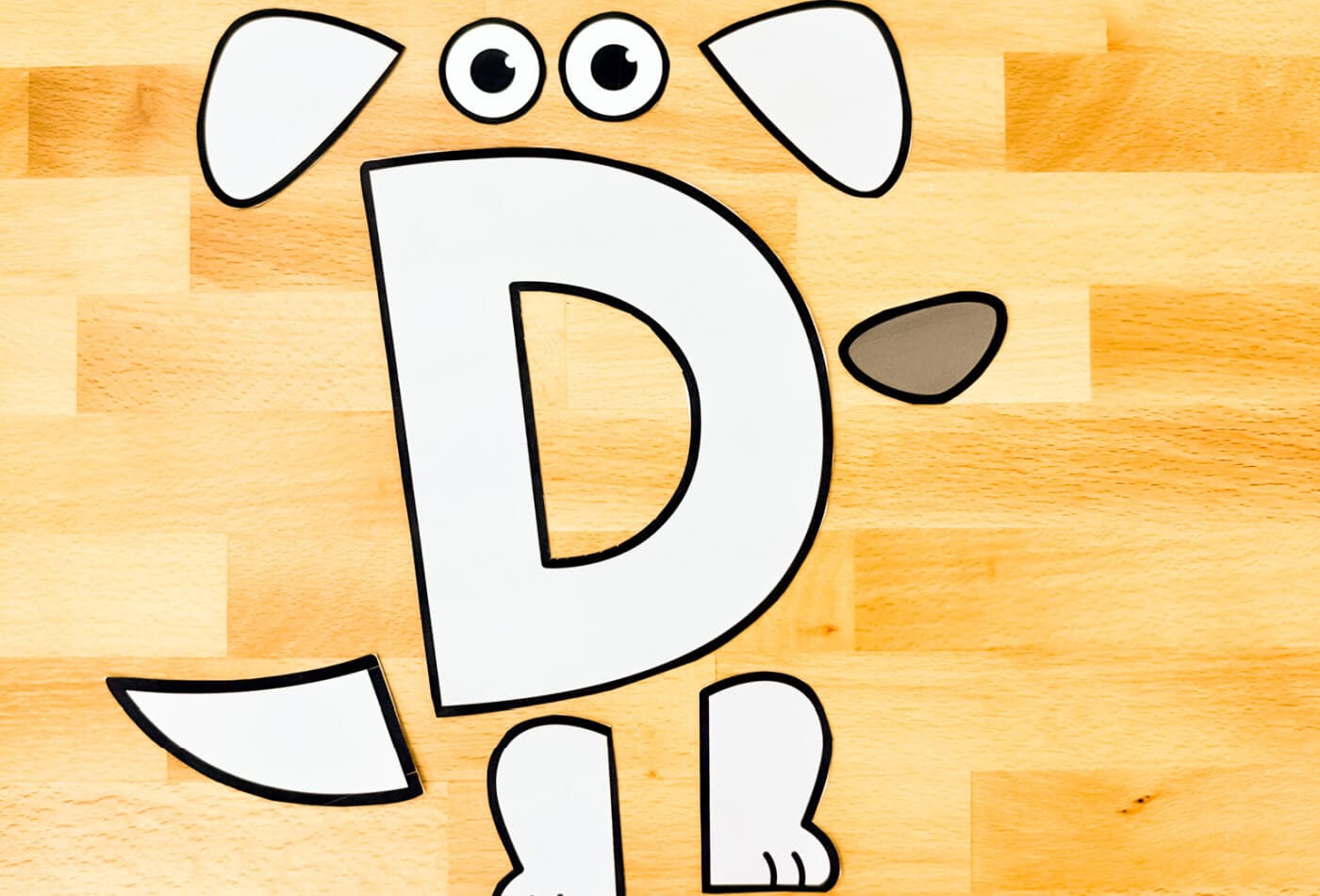 Free Printable Uppercase Letter D Craft: D is for Dog