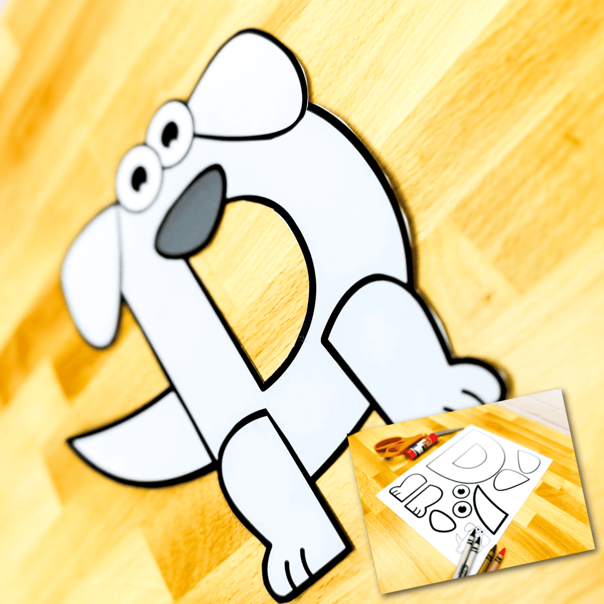 Free Printable Uppercase Letter D Craft: D is for Dog