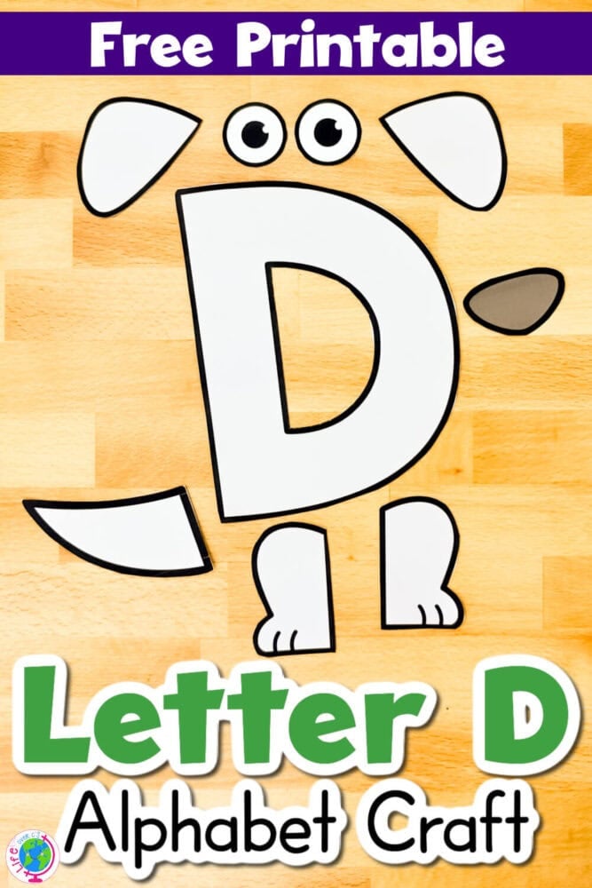 Free Printable Uppercase Letter D Craft: D is for Dog