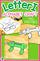 Uppercase Letter I Craft Free Printable Template