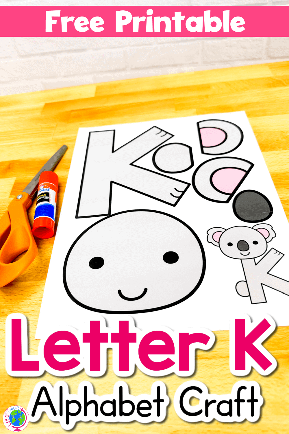 Uppercase Letter K Craft Free Printable Template