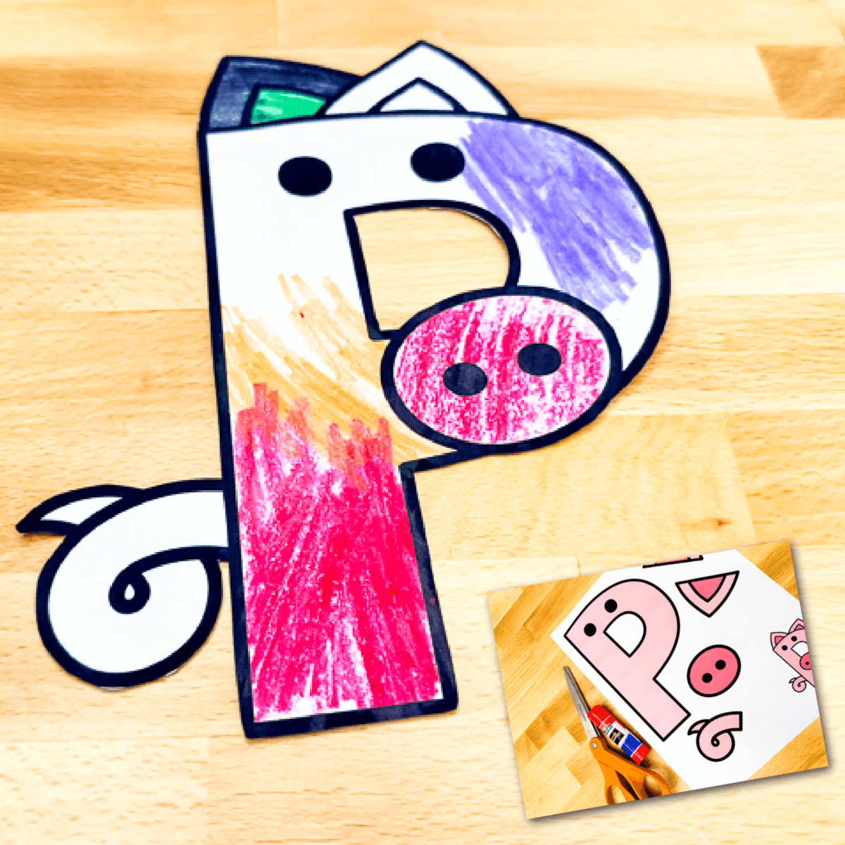 Free Printable Uppercase Letter P Craft 🐷