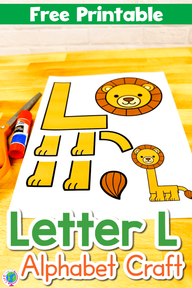 Free Uppercase Letter L Craft Template for Kids