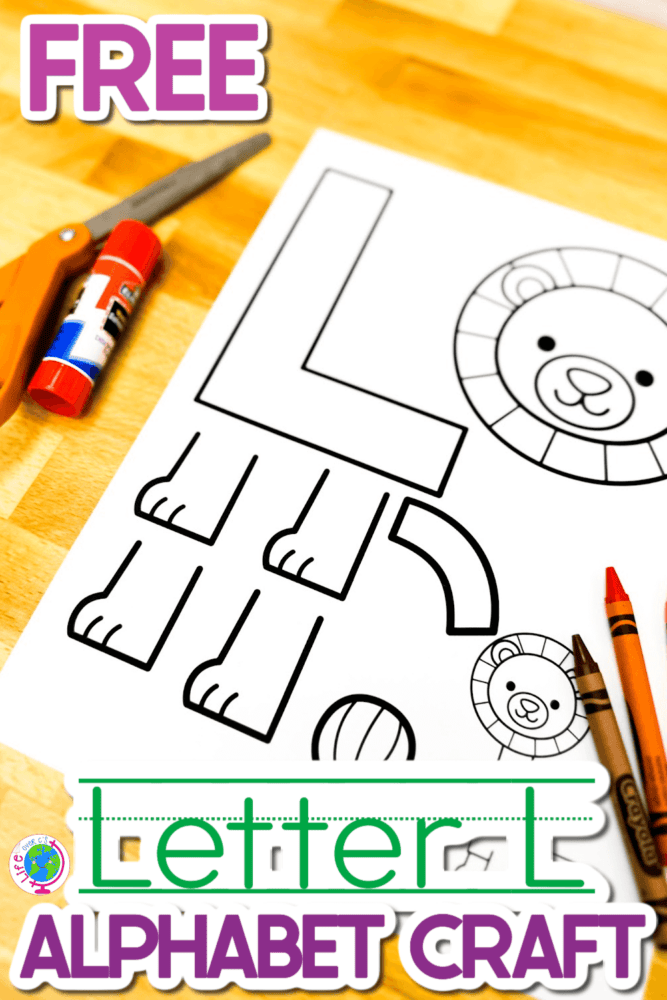 Free Uppercase Letter L Craft Template for Kids