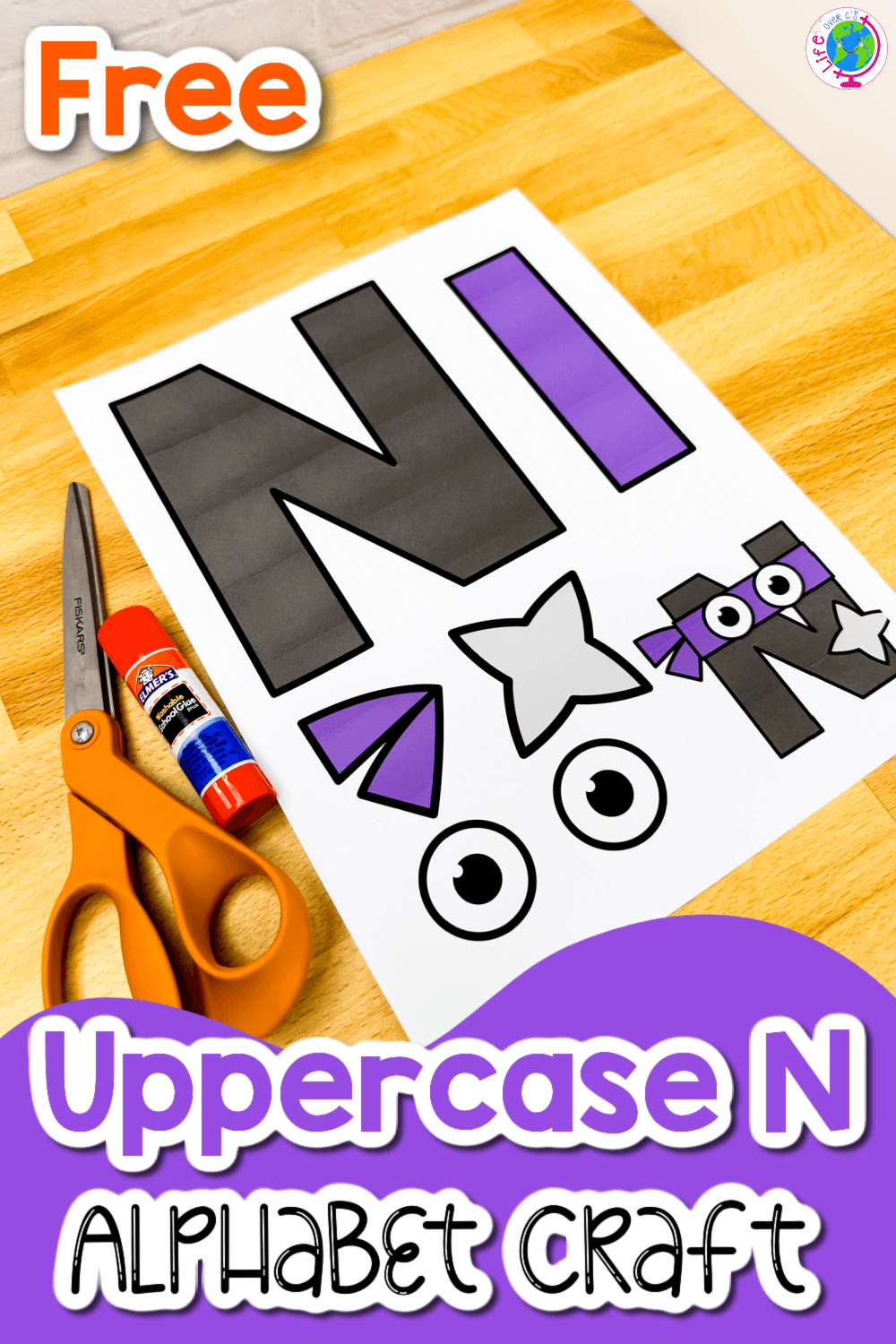 Free Printable Uppercase Letter N Craft Template
