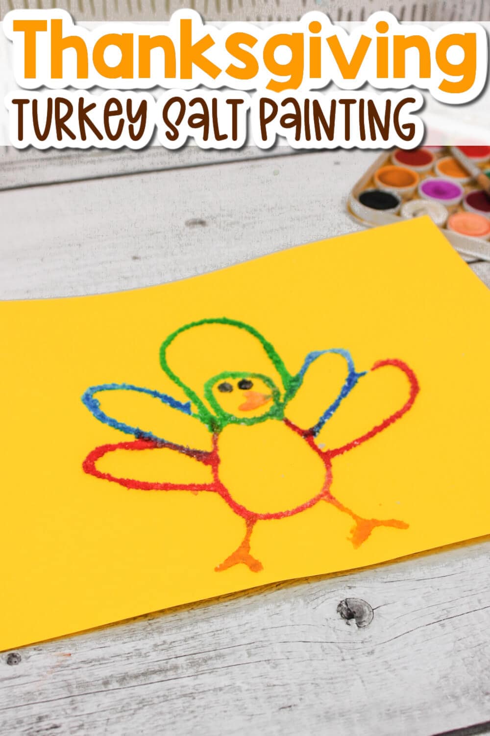 Easy Salt Paint Turkey Fine Motor Activity for Kids - Life Over C's