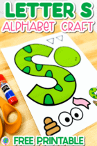 Free Printable Uppercase Letter S Craft Template - Life Over C's