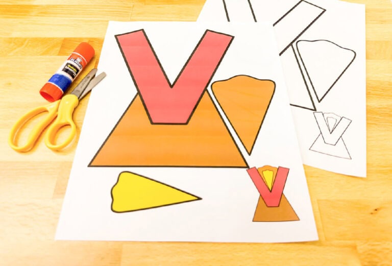 Free Printable Uppercase Letter V Craft Template 🌋