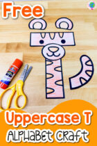 Free Printable Uppercase Letter T Craft Template - Life Over C's
