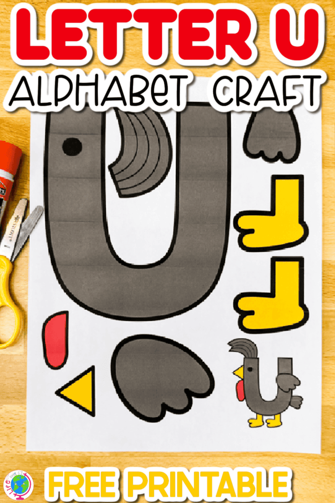 Free Printable Uppercase Letter U Craft Template - Life Over C's