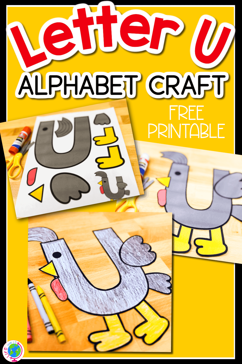 Free Printable Uppercase Letter U Craft Template - Life Over C's