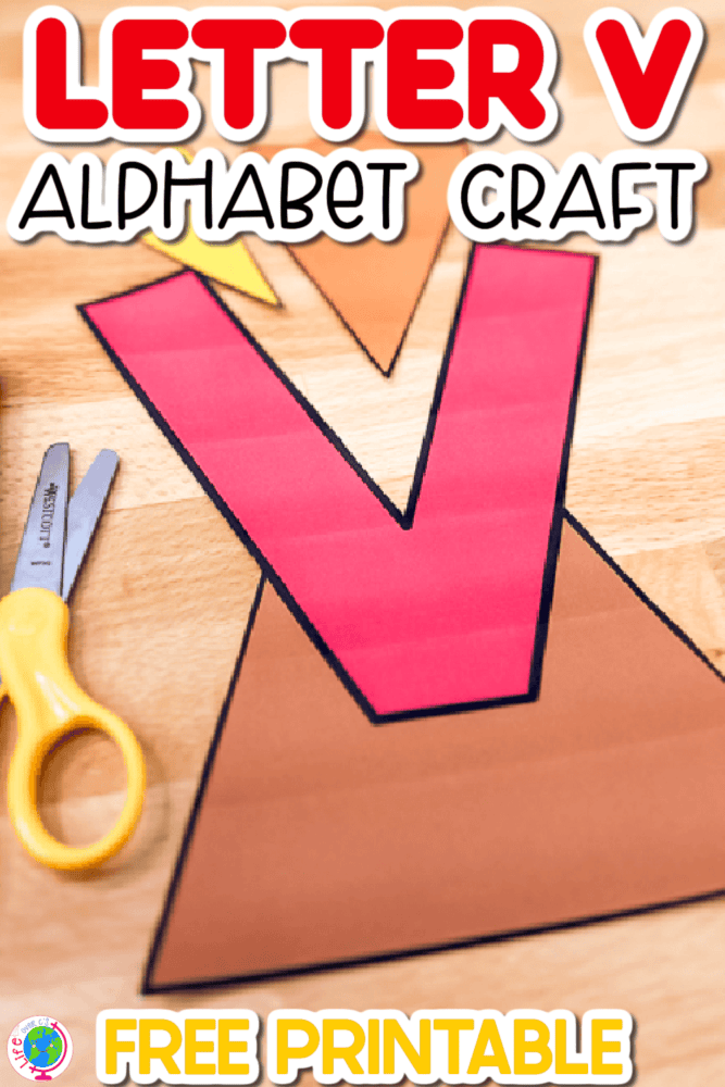 Free Printable Uppercase Letter V Craft Template 🌋