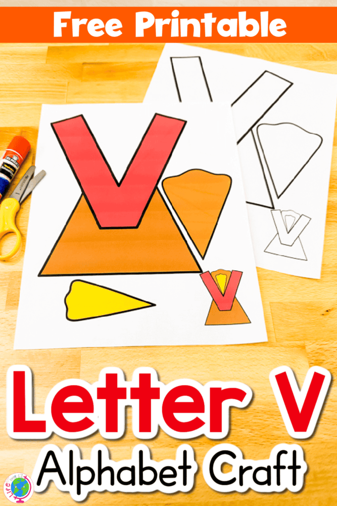 Free Printable Uppercase Letter V Craft Template 🌋