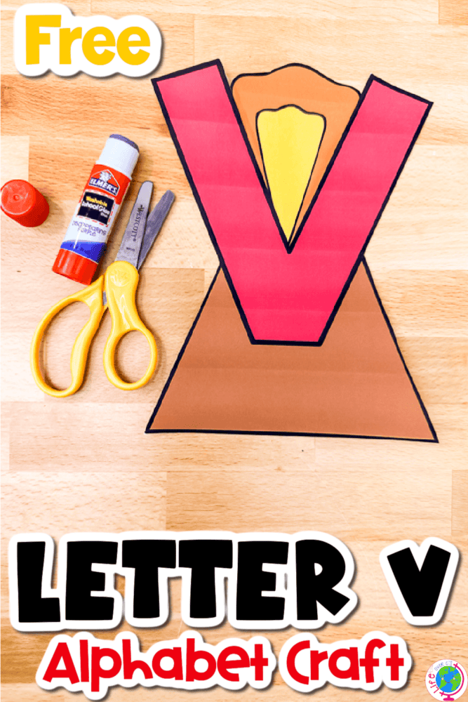Free Printable Uppercase Letter V Craft Template 🌋