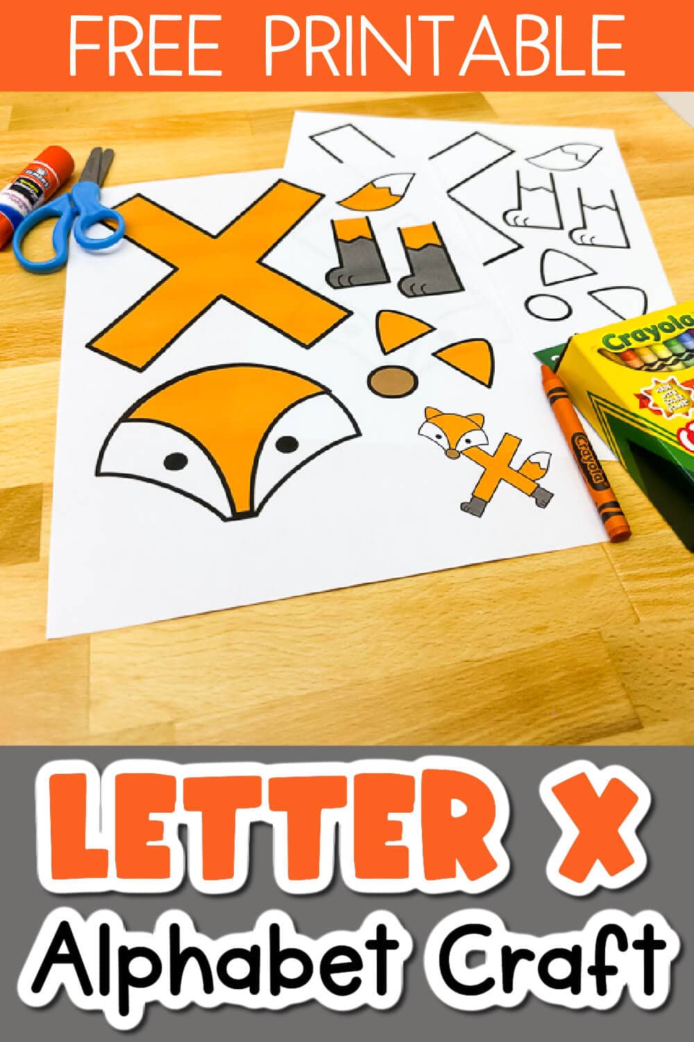 Free Printable Uppercase Letter X Craft Template 🦊