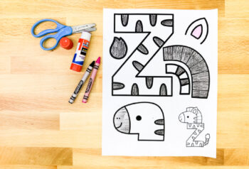 Free Printable Uppercase Letter Z Craft Template 🦓